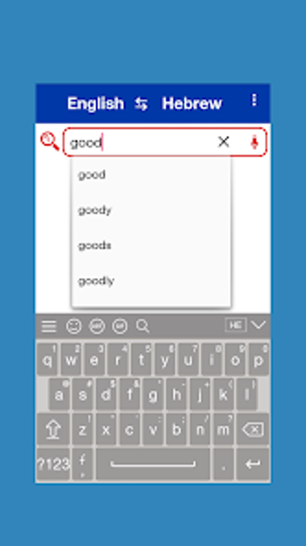 English Hebrew Dictionary per Android - Download