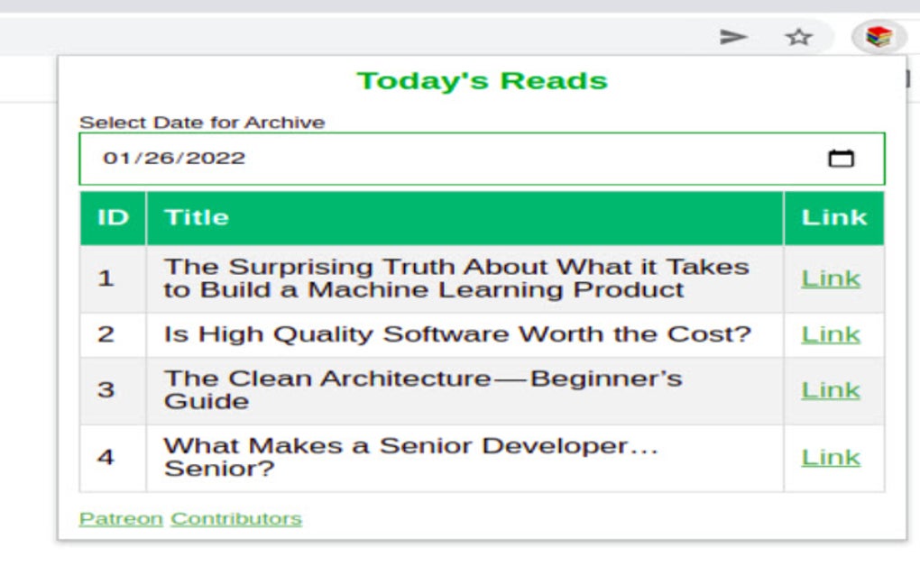 Daily Reads for Google Chrome - Extension Download