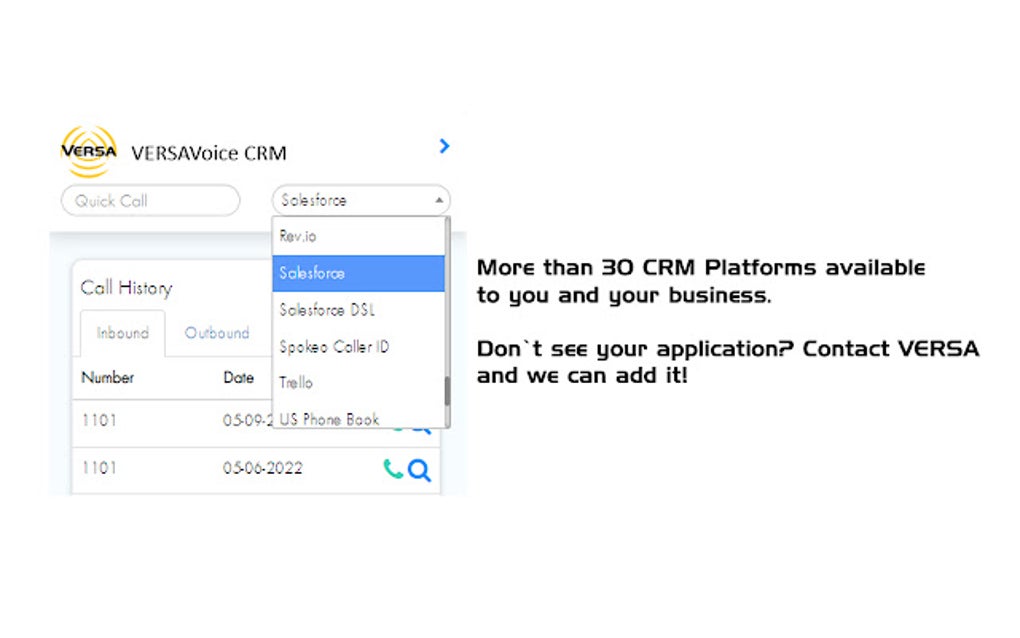VERSAVoice CRM Integration Google Chrome 용 - 확장 프로그램 다운로드