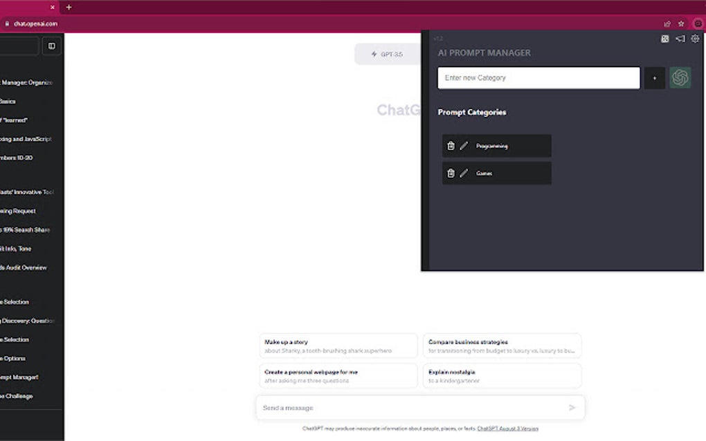 AI Prompt Manager for Google Chrome - Extension Download
