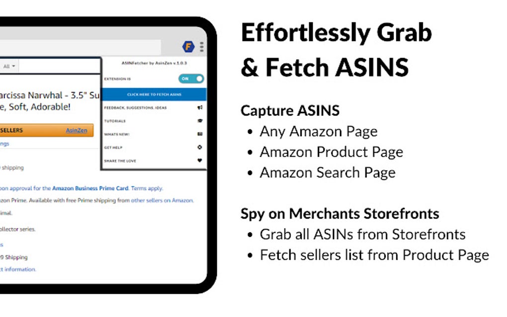 ASINFetcher Amazon ASIN Grabber Tool для Google Chrome - Расширение Скачать