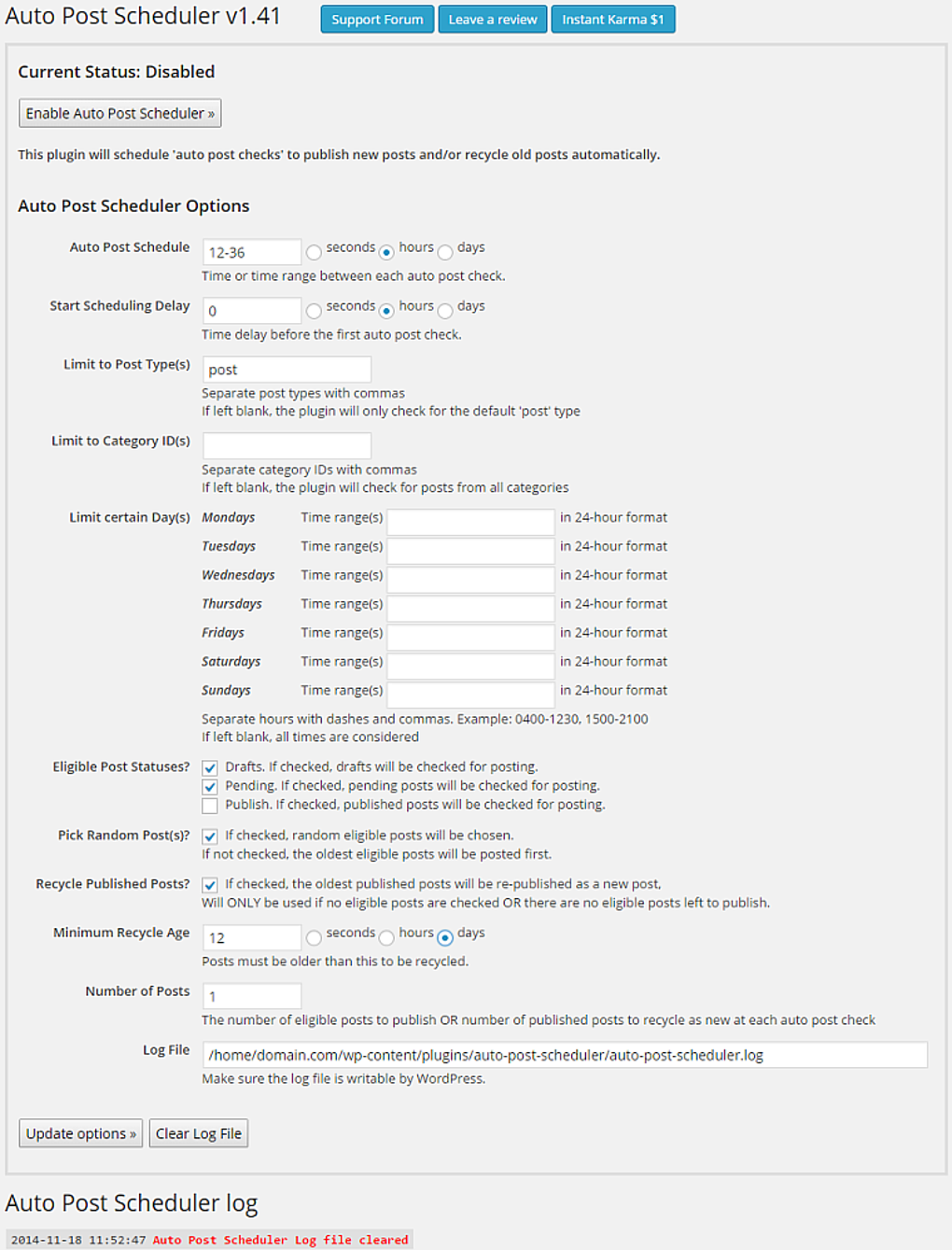 Auto Post Scheduler para WordPress - Descargar