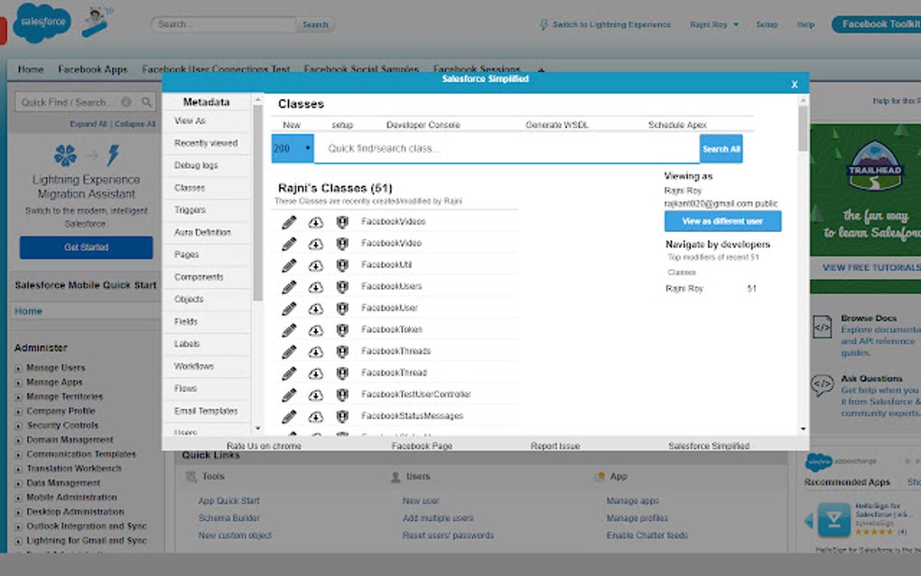 Salesforce Simplified สำหรับ Google Chrome - ส่วนขยาย ดาวน์โหลด