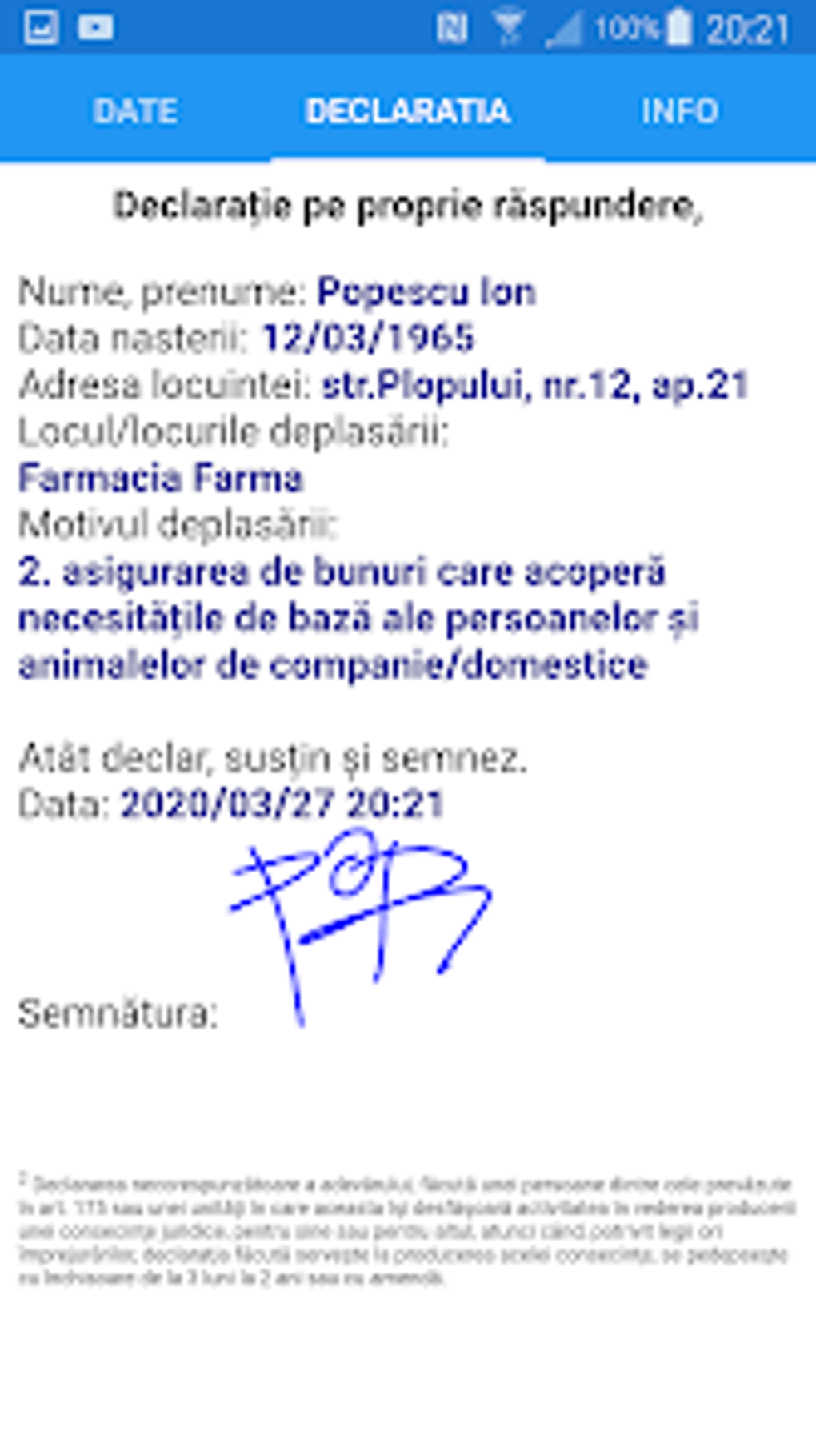 Declaratie pe Propria Raspunde para Android - Descargar
