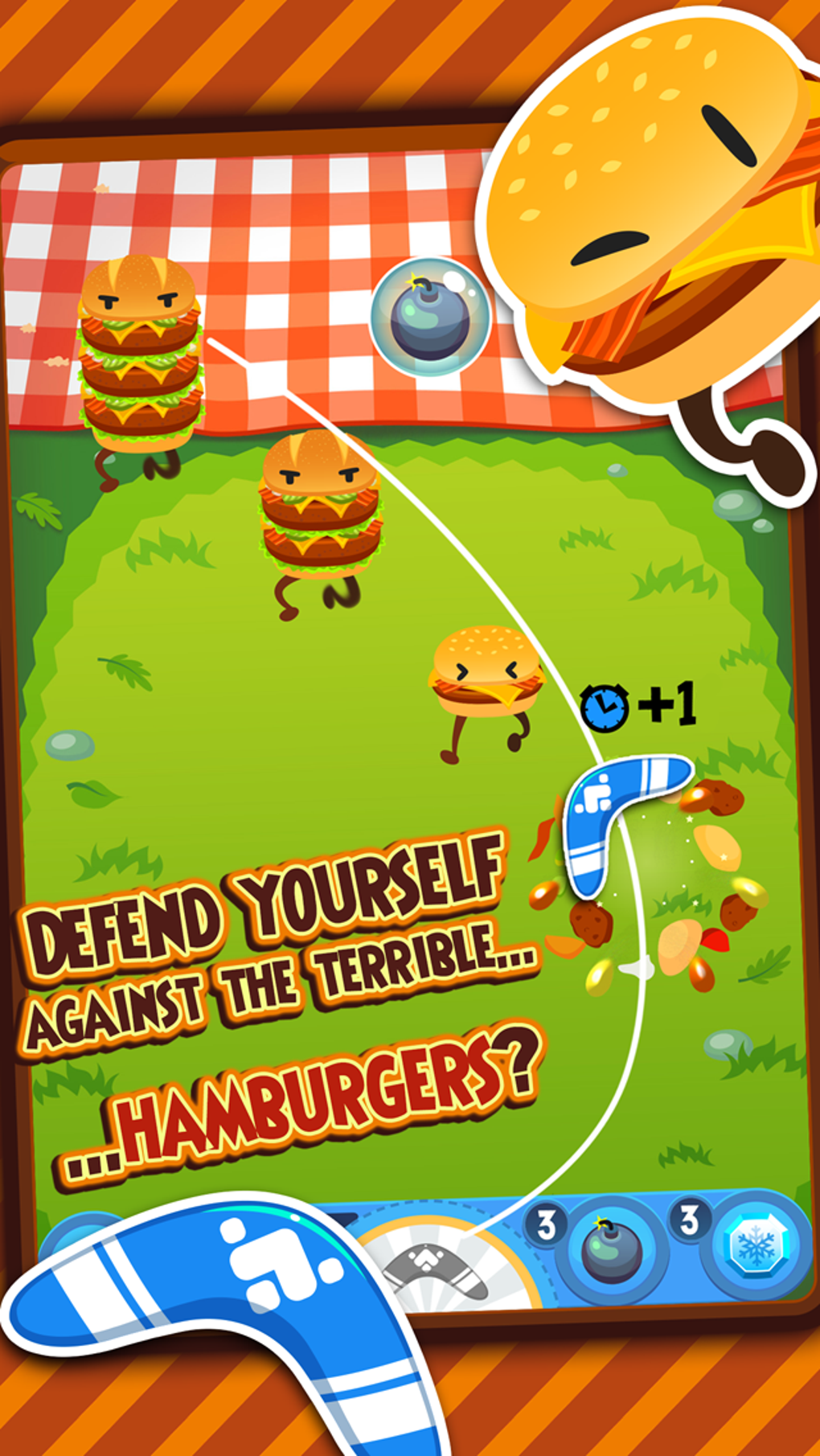 Burgerang - Combat Hordes of Crazy Burgers for iPhone - Download