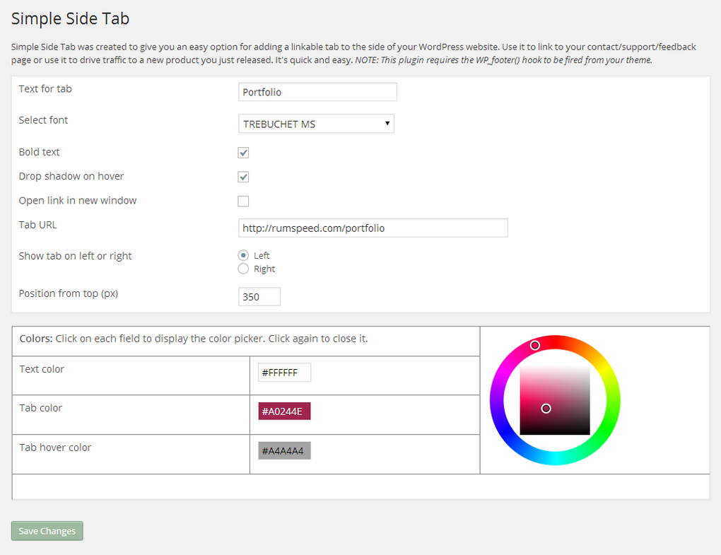 Simple Side Tab for WordPress - Download