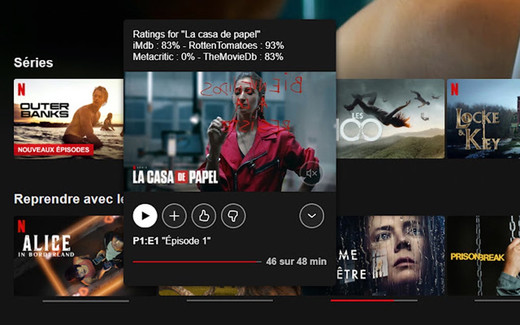 Netflix movie ratings สำหรับ Google Chrome - ส่วนขยาย ดาวน์โหลด
