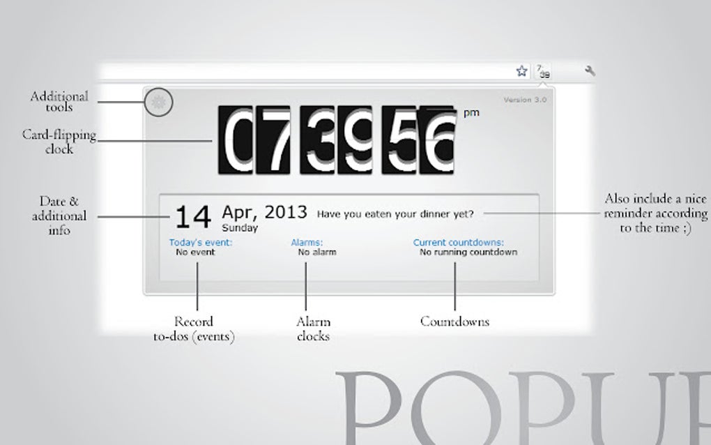 Cool Clock for Google Chrome - Extension Download