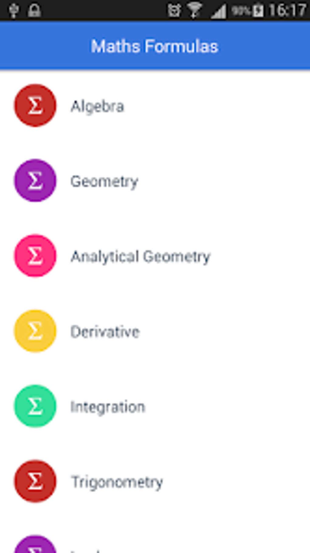 All Math Formulas สำหรับ Android - ดาวน์โหลด