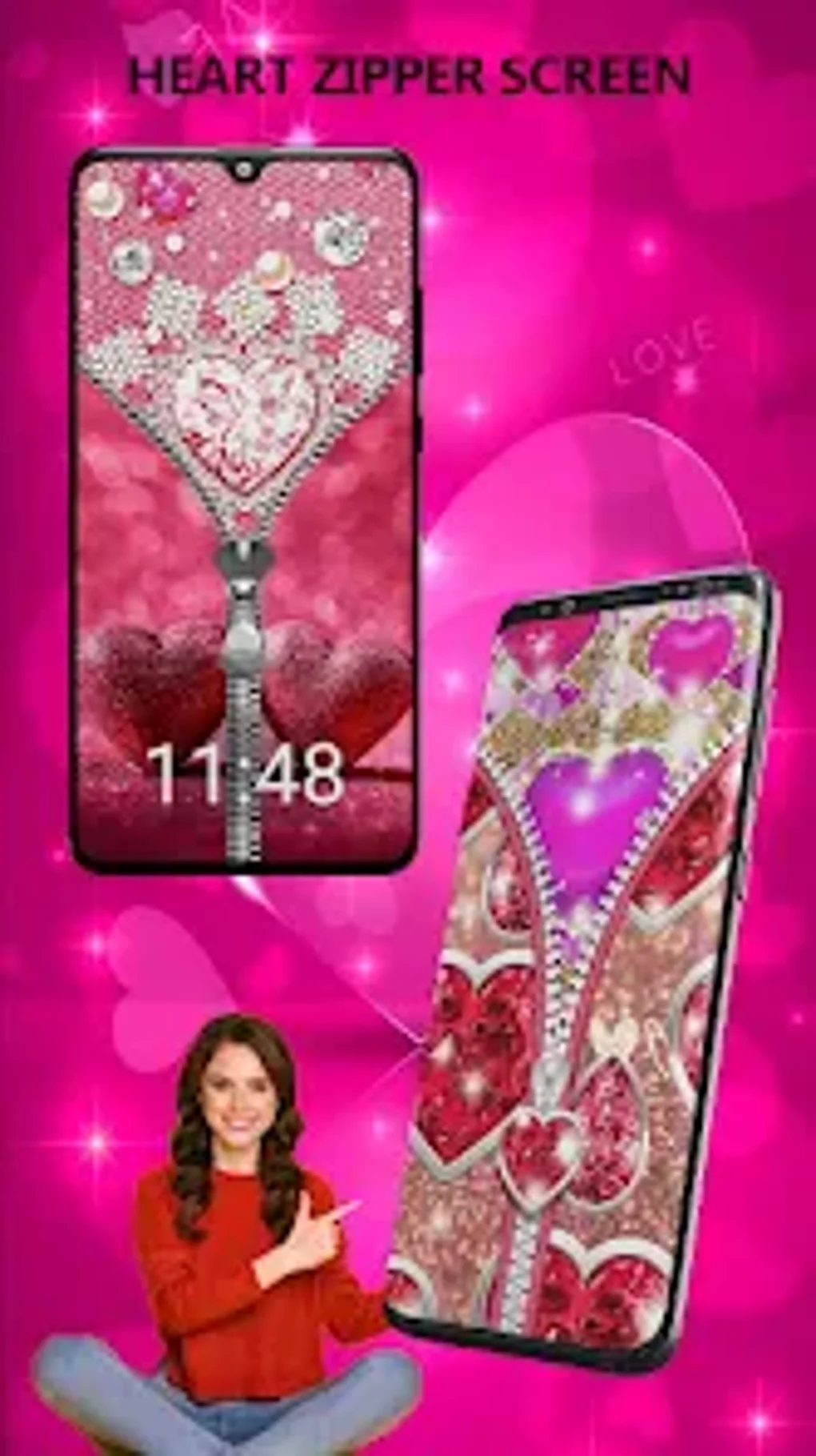 Heart lock screen für Android - Download