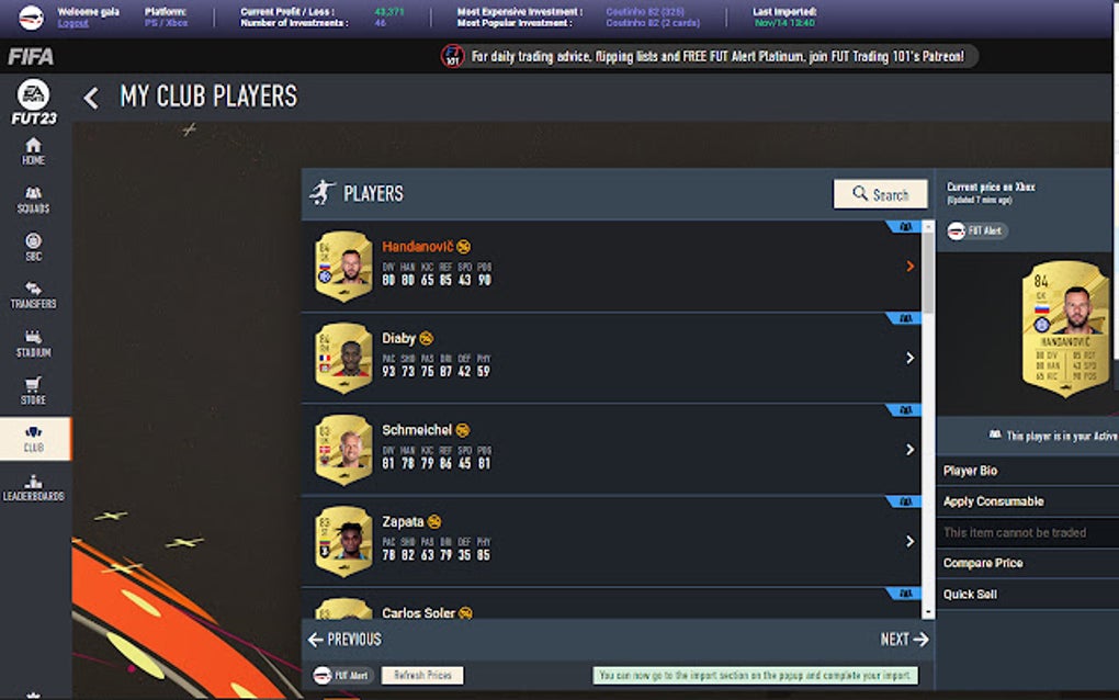 FUT Alert - My Extension for Google Chrome - Extension Download