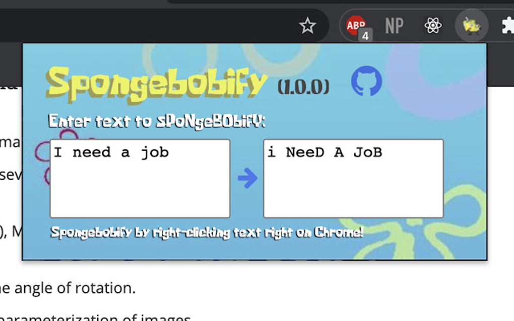 Spongebobify for Google Chrome - Extension Download