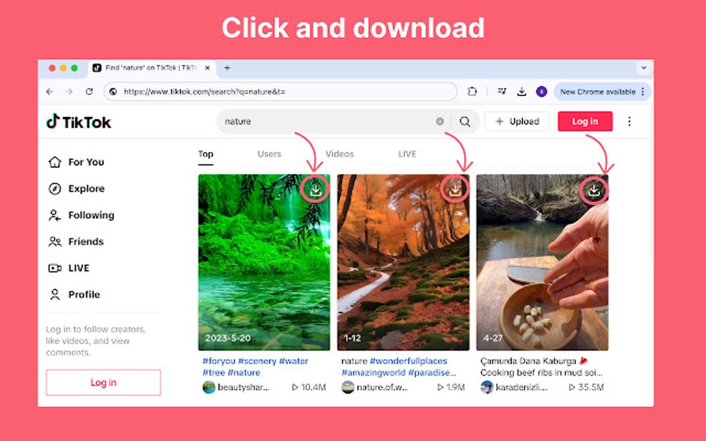 TikTok Downloader cho Google Chrome - Tiện ích mở rộng Tải về
