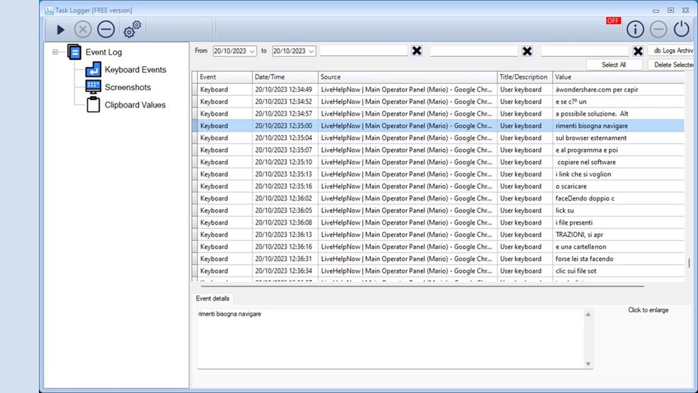 PC Task Logger - Free Keylogger - Download