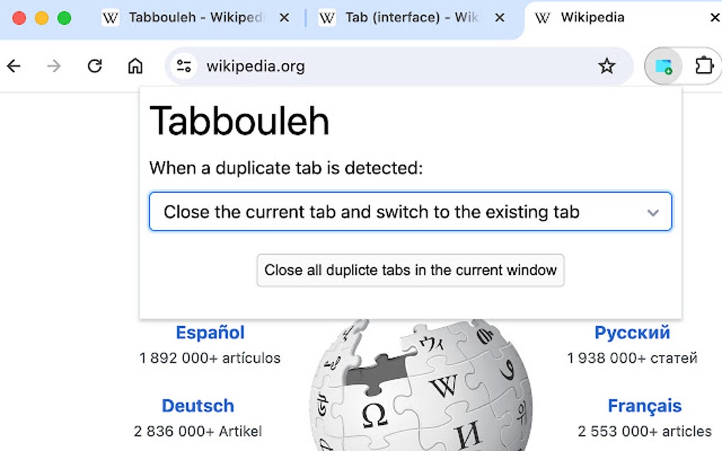Tabbouleh para Google Chrome - Extensión Descargar