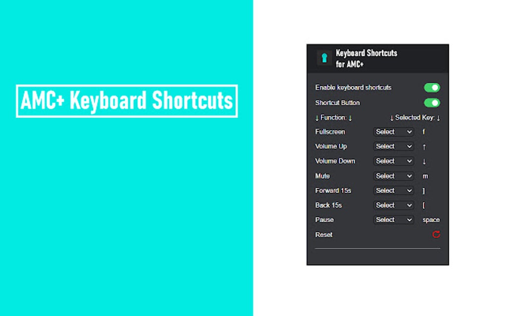 AMC+ Hotkeys: keyboard shortcuts for Google Chrome - Extension Download