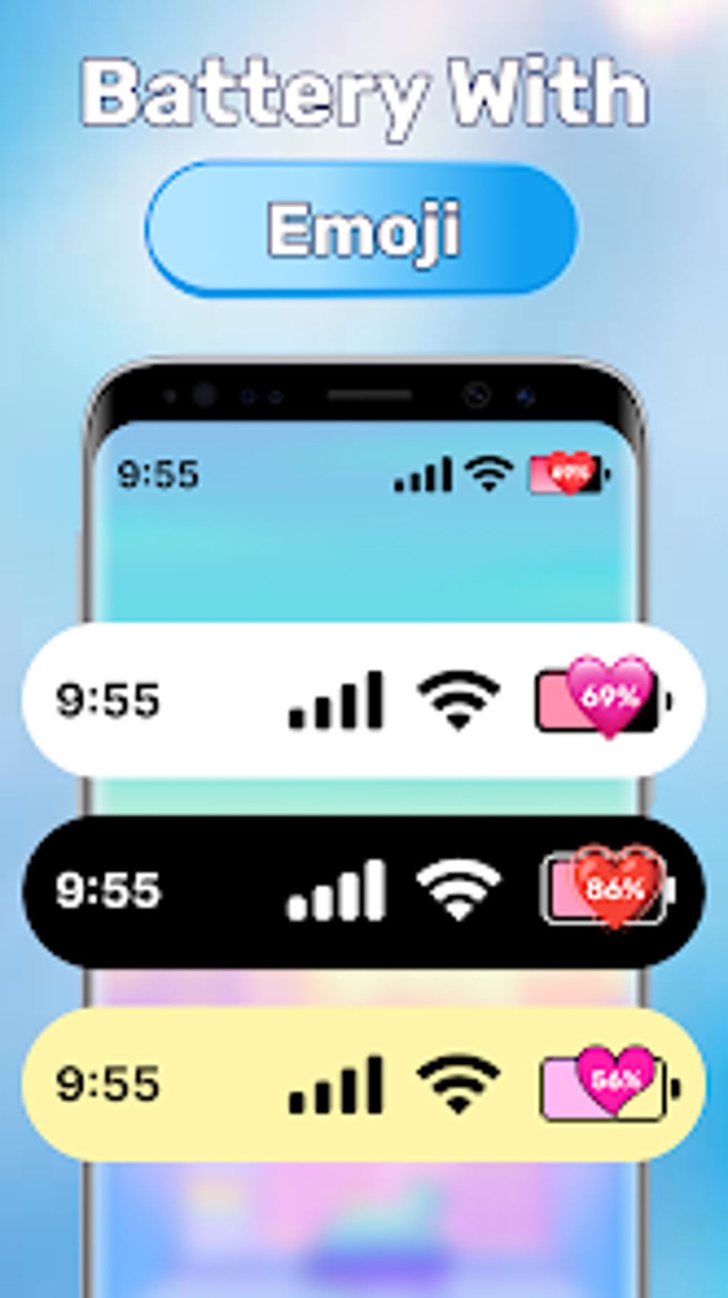 Love Emoji Battery: Status Bar สำหรับ Android - ดาวน์โหลด