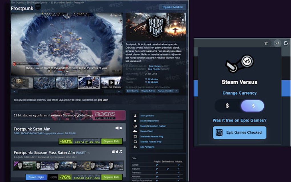 Steam Versus cho Google Chrome - Tiện ích mở rộng Tải về