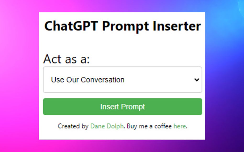 ChatGPT Prompt Inserter para Google Chrome - Extensão Download