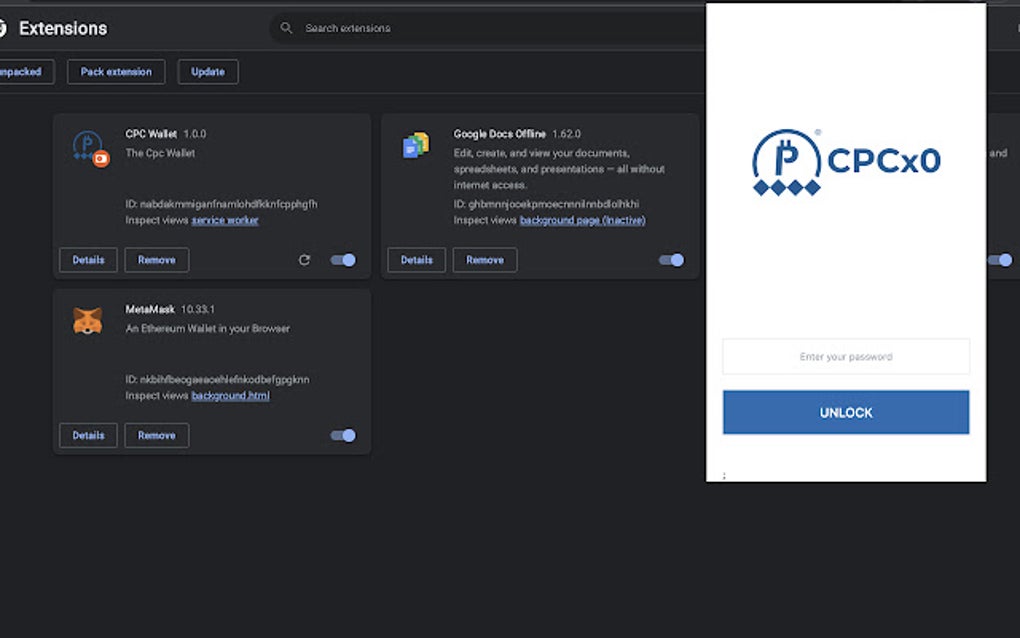 Cx0 Wallet Google Chrome 용 - 확장 프로그램 다운로드