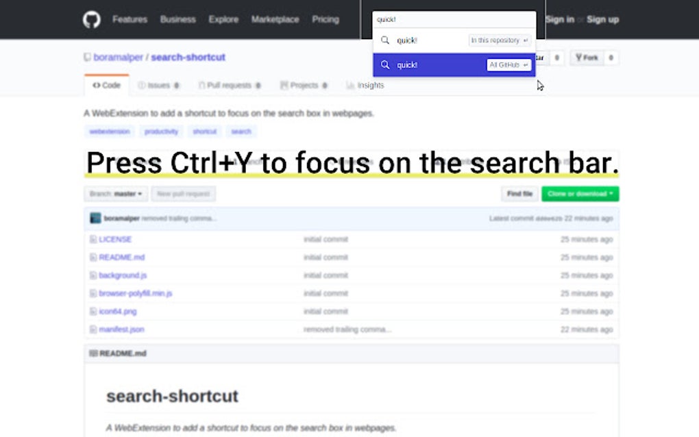 Search Shortcut for Google Chrome - Extension Download