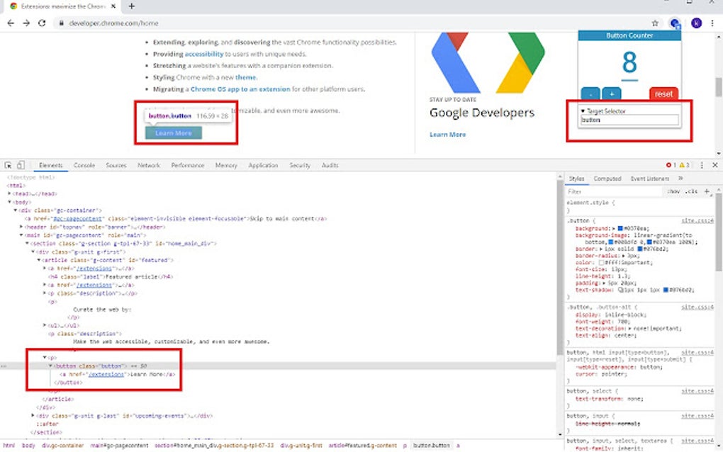 Button Counter for Google Chrome - Extension Download