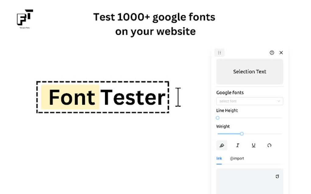 Font tester para Google Chrome - Extensión Descargar