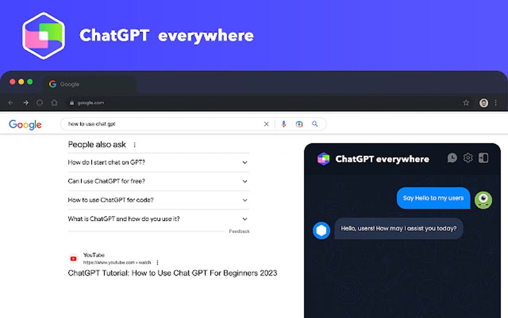 ChatGPT everywhere para Google Chrome - Extensión Descargar