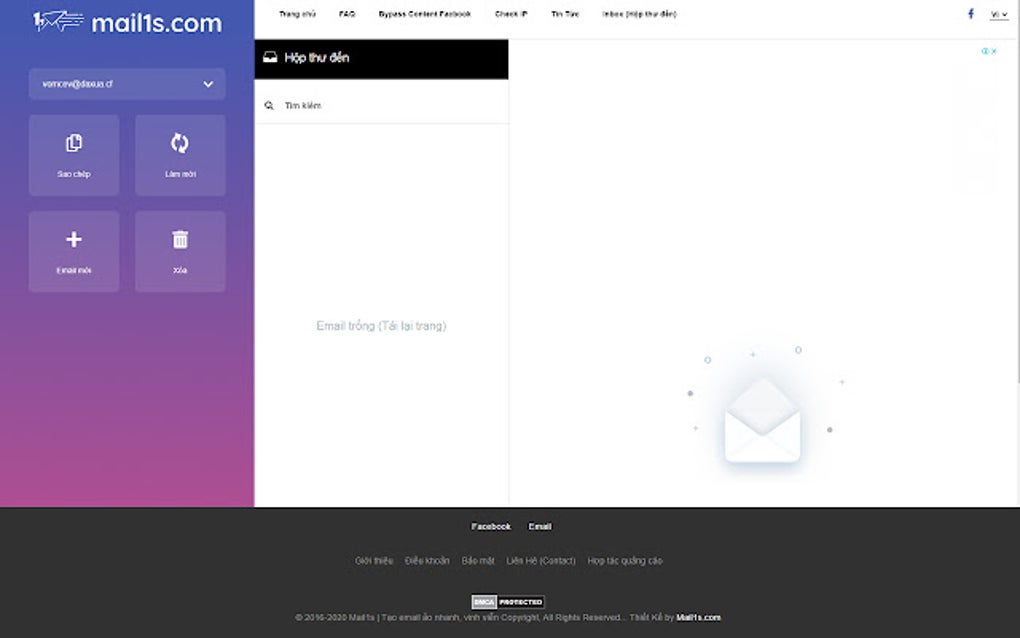 Tạo Email 10p, Email ảo vĩnh viễn - Mail1s for Google Chrome ...