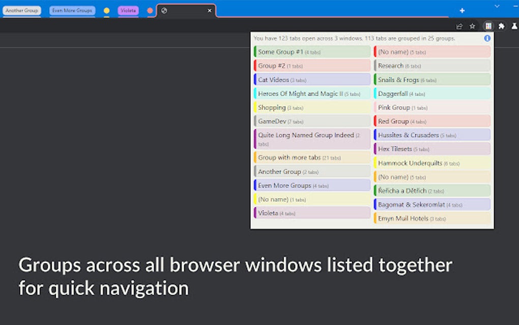 Tab Groups List for Google Chrome - Extension Download