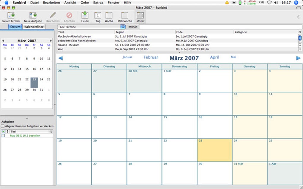 Mozilla Sunbird für Mac - Download