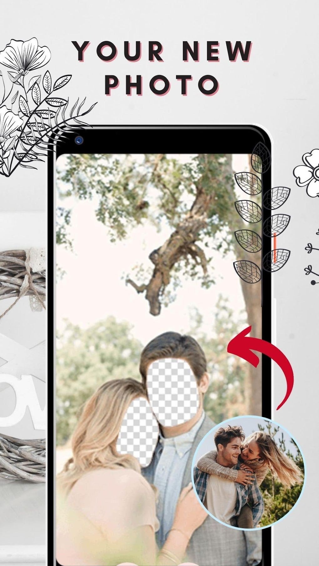 Rustic Wedding Couple Face Cha para Android - Descargar