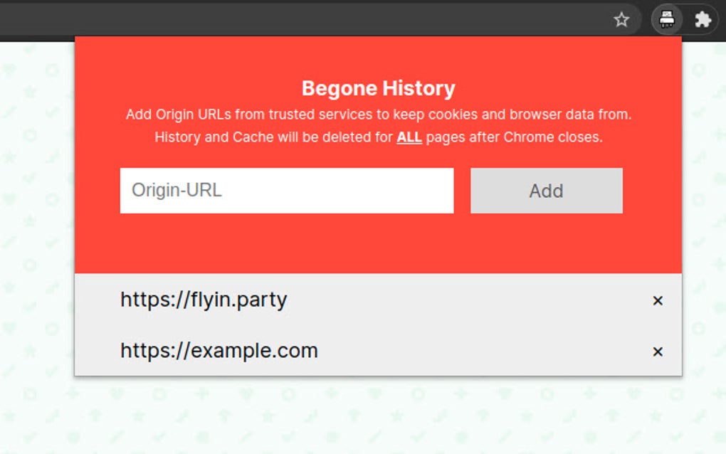 Begone History para Google Chrome - Extensión Descargar