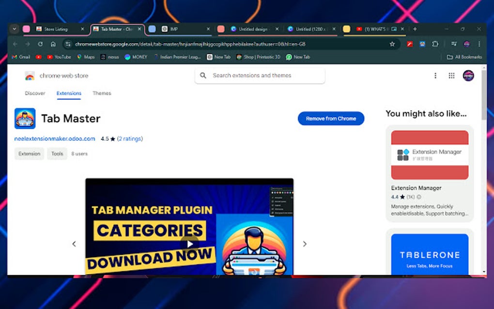 Tab Master pour Google Chrome - Extension Télécharger