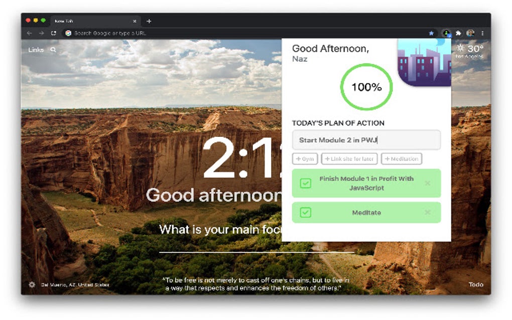Sunshine Activity Planner para Google Chrome - Extensión Descargar