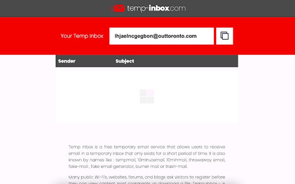 Temp Inbox - Temporary Email for Google Chrome - Extension Download