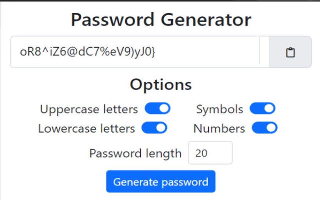 Password Generator para Google Chrome - Extensión Descargar