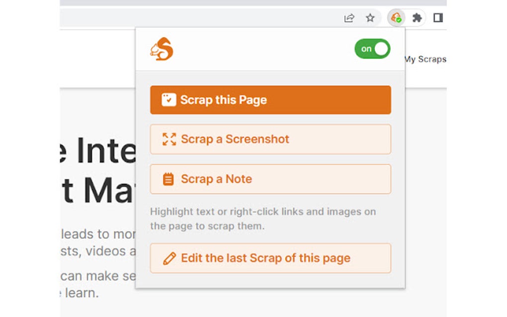 Scrappi Google Chrome 용 - 확장 프로그램 다운로드