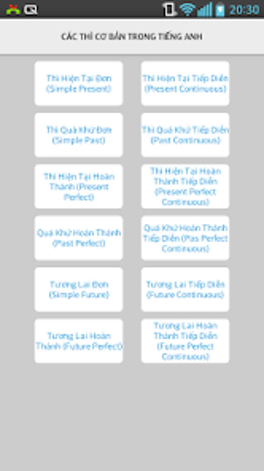 hoc tieng anh co ban cac thi for Android - Download