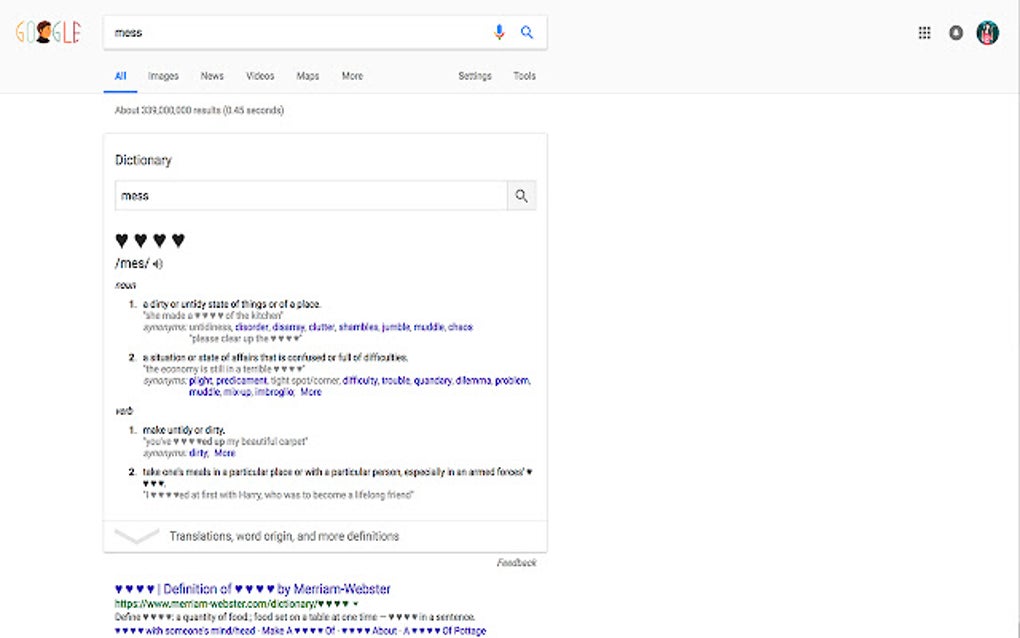 Mess is a dirty word for Google Chrome - Extension Download