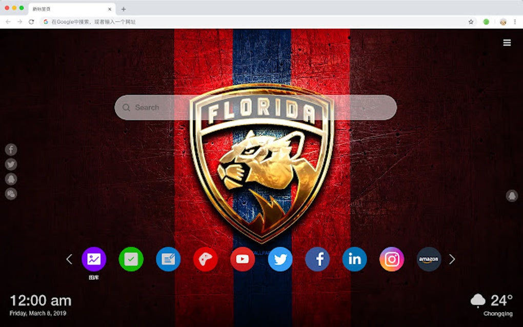 Florida Panthers New Tab Theme HD for Google Chrome - Extension Download