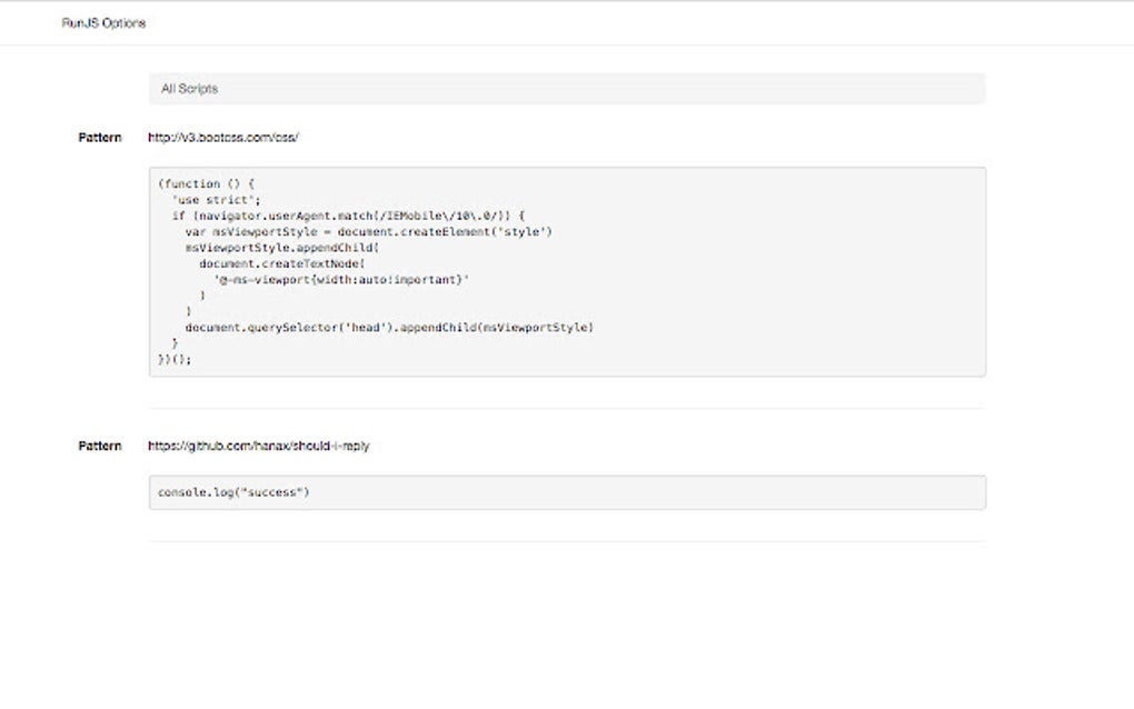 RunJS for Google Chrome - Extension Download