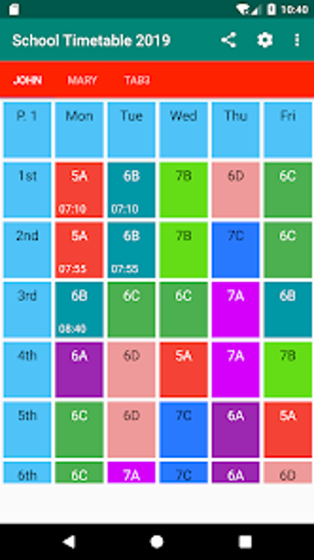 School Timetable Per Android Download