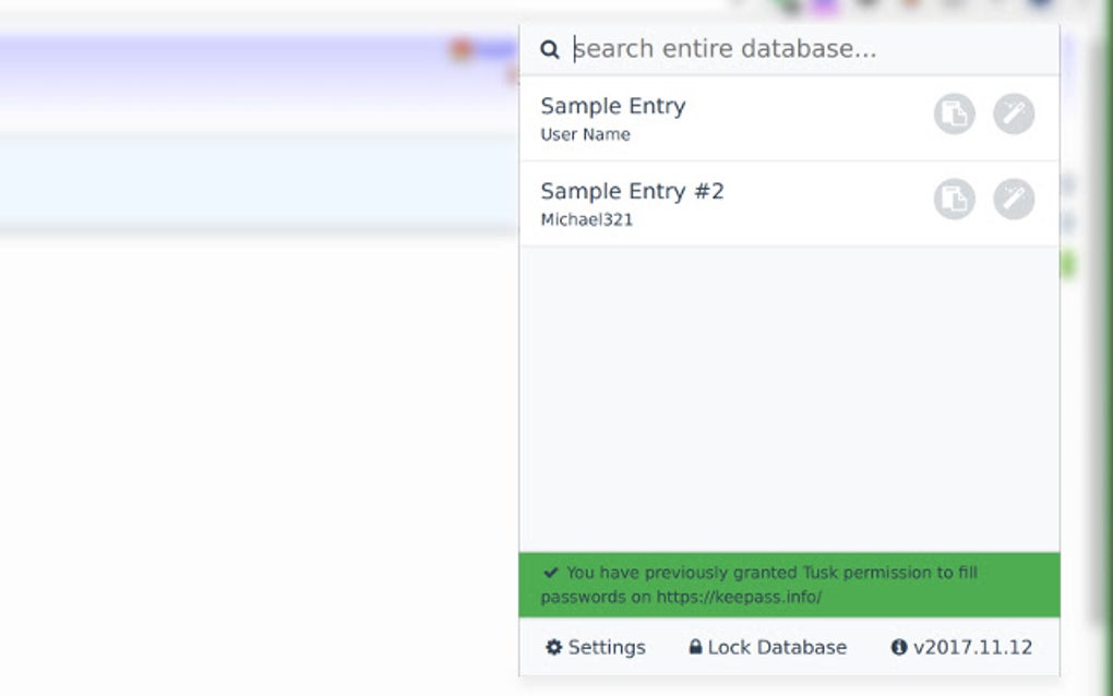 KeePass Tusk - Password Access and Autofill for Google Chrome ... KeePass Tusk - Password Access and Autofill for Google Chrome ...