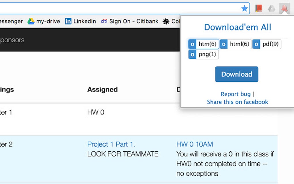 Download'em All para Google Chrome - Extensión Descargar