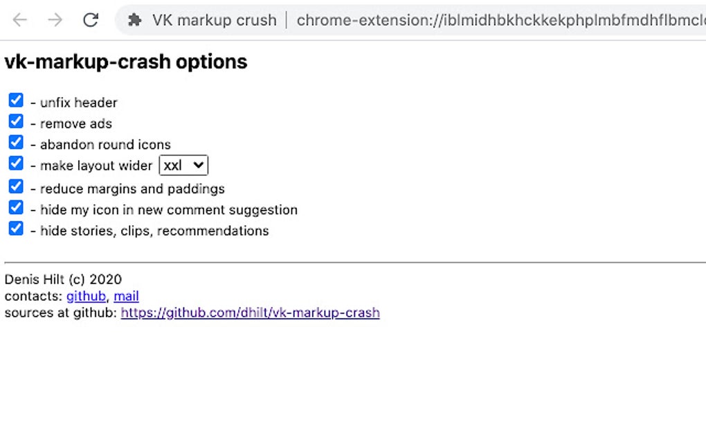 VK markup crush for Google Chrome - Extension Download
