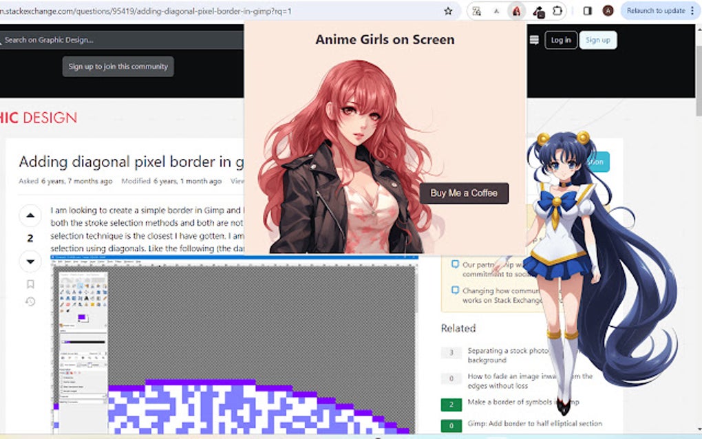 Anime Girls on Screen Google Chrome 용 - 확장 프로그램 다운로드