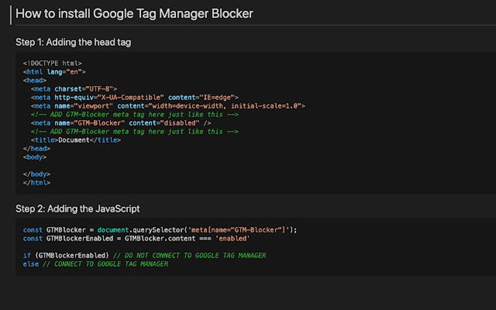 Google Tag Manager Blocker Google Chrome 용 - 확장 프로그램 다운로드