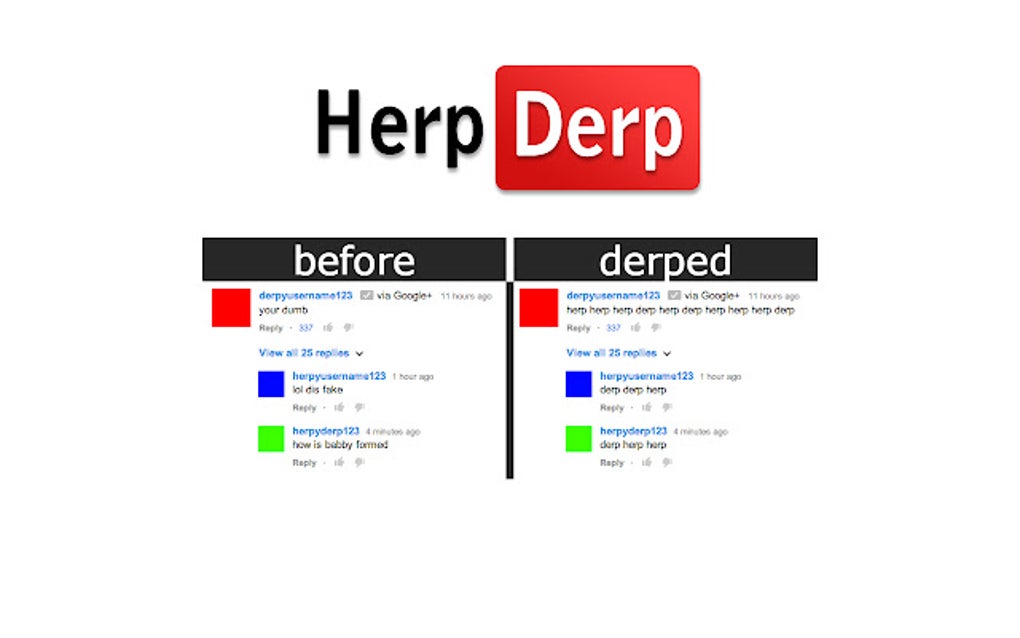 Herp Derp for YouTube™ Google Chrome 용 - 확장 프로그램 다운로드