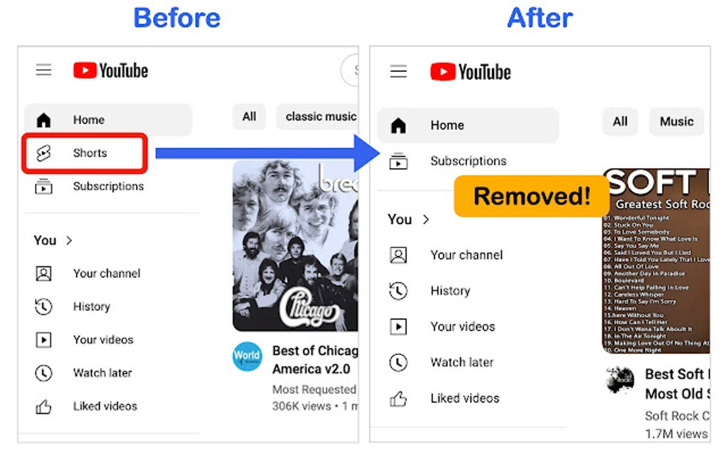 Hide Youtube Shorts Button Google Chrome 용 - 확장 프로그램 다운로드 Hide Youtube Shorts Button Google Chrome 용 - 확장 프로그램 다운로드